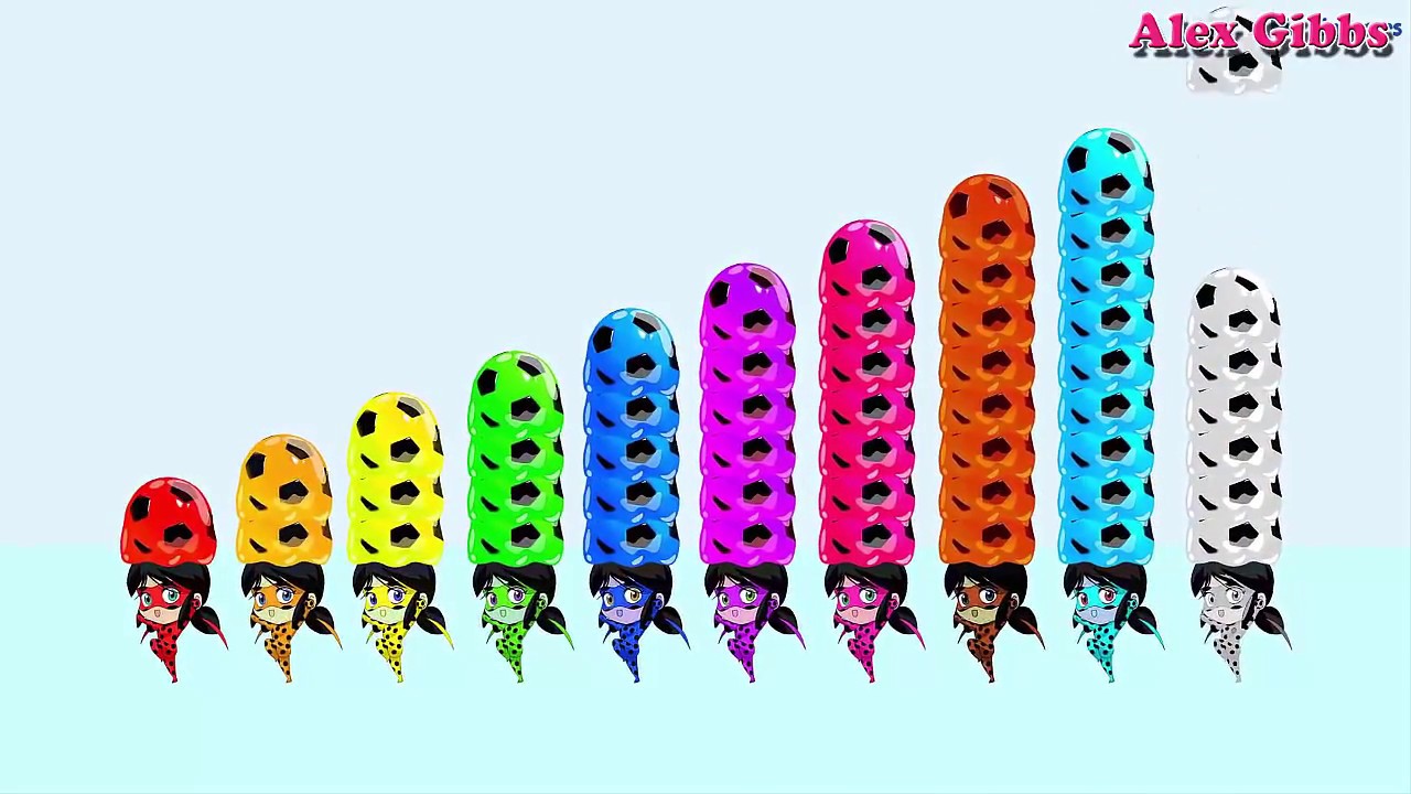 Ladybug Miraculous And Soccer Ball Colors For Kids Learn Colors For ...