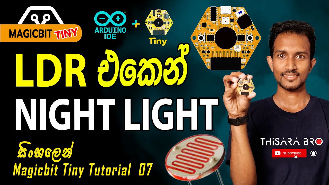 How to use magicbit tiny LDR Sensor Sinhala | Magicbit Tiny Sinhala | Magicbit Tiny LDR Night ...