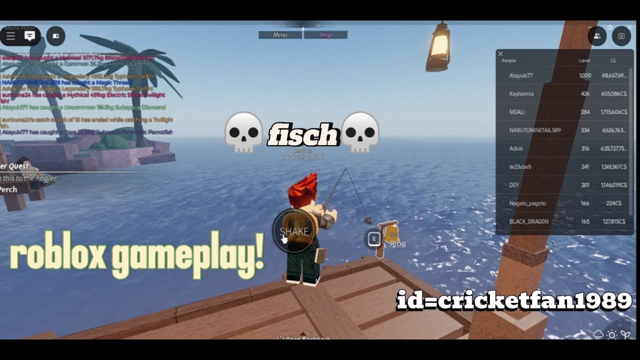 Roblox gameplay! fishing peacefully on fisch - YouTube