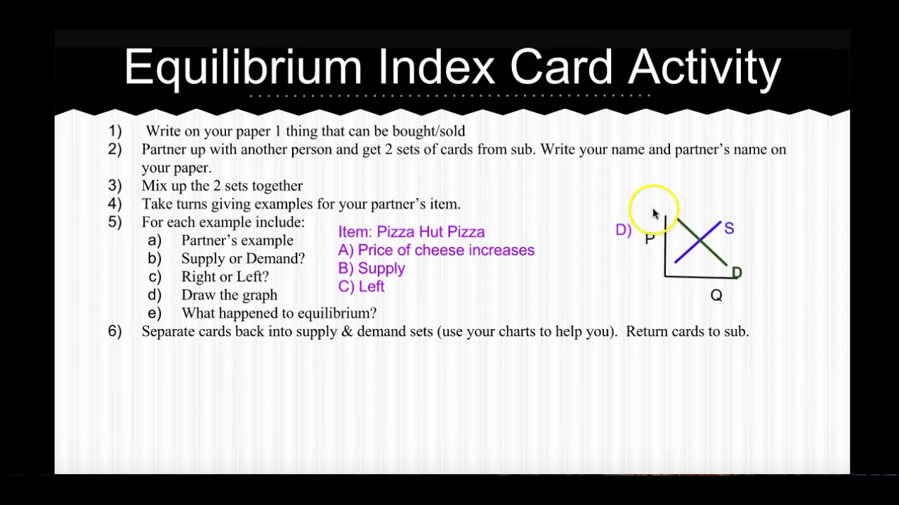 Equilibrium Index Card Activity Youtube