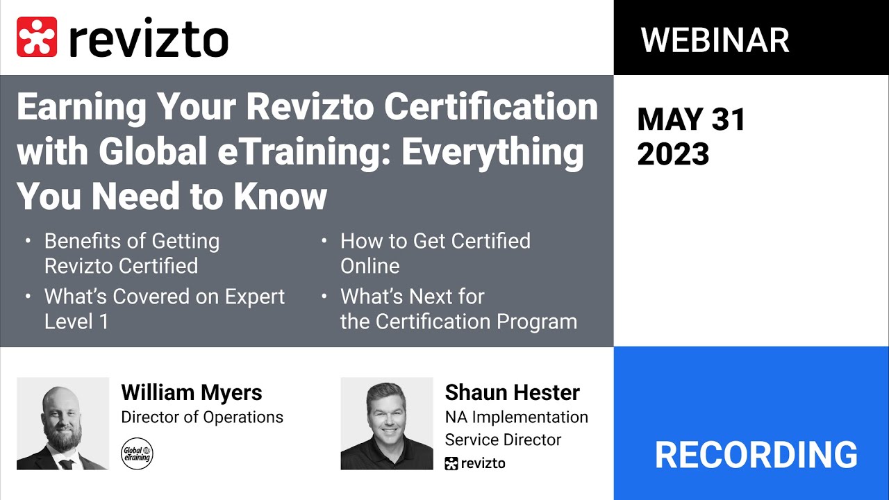 Earning Your Revizto Certification with Global eTraining NA Webinar ...