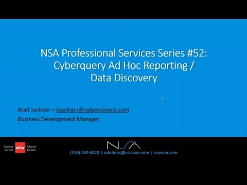 Webinar #52 - CSD/SX.e Cyberquery AD Hoc Reporting/Data Discovery - YouTube