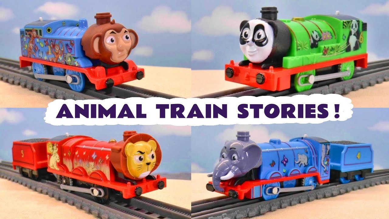 FUN Thomas and Friends Toy Train Stories with Animal Trains - YouTube