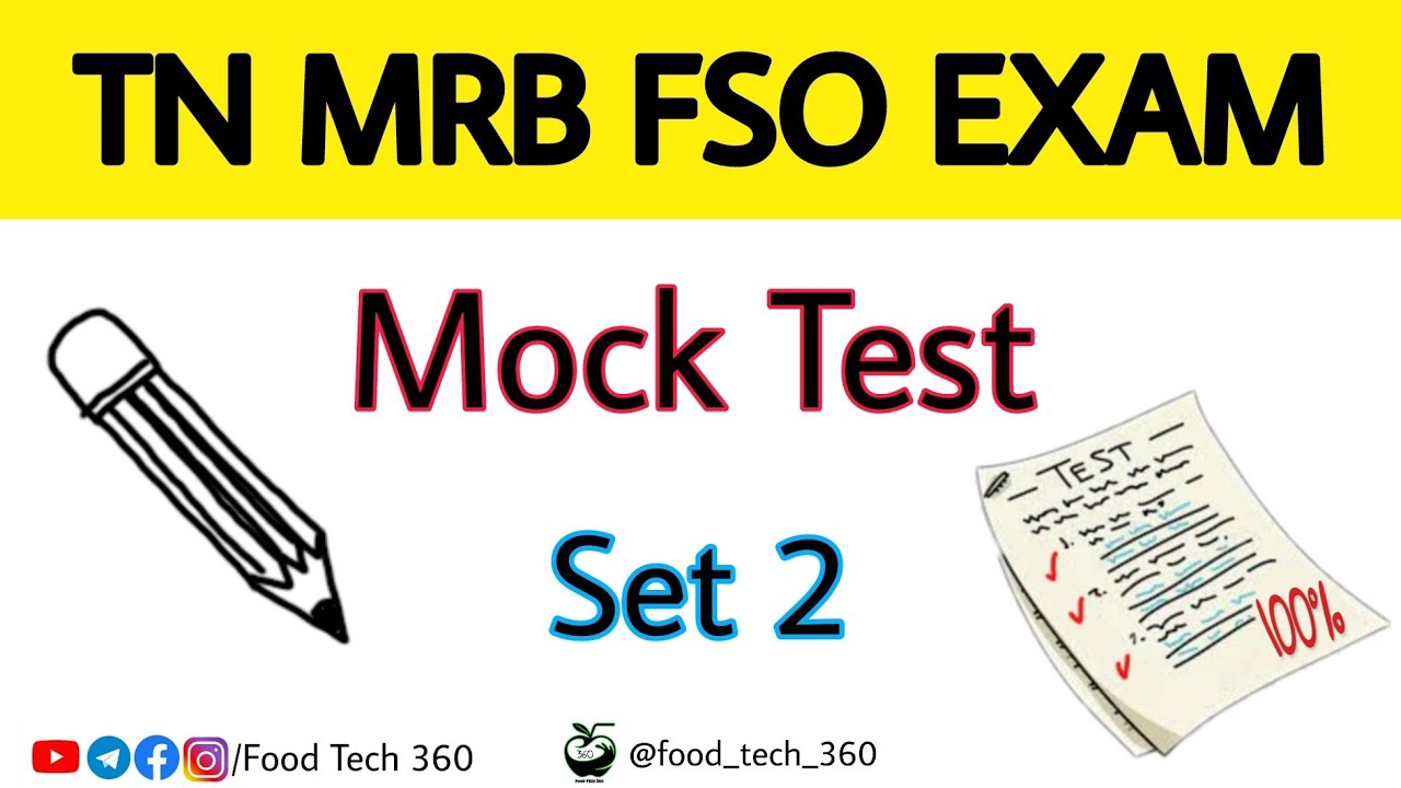 TN MRB FSO Mock Test (Set 2) | Food Safety Officer Exam Important MCQs ...