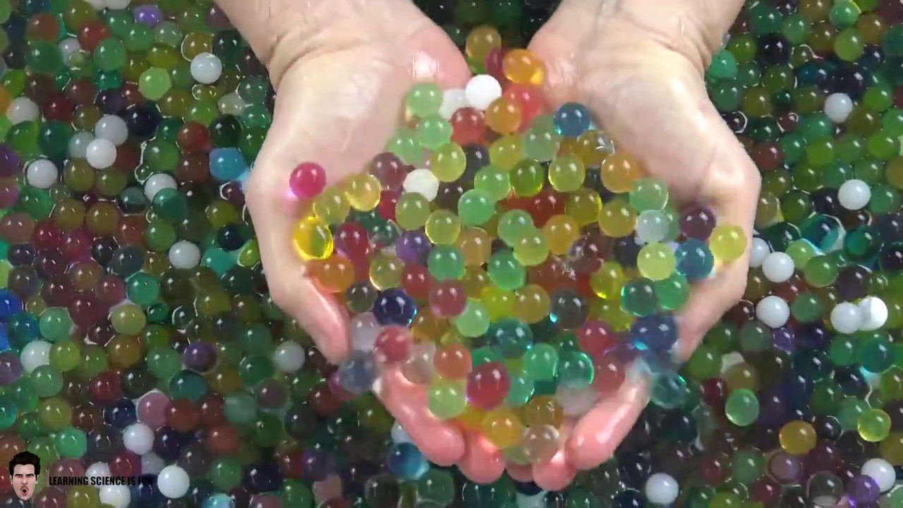 Growing Polymer Small and Jumbo Water Beads | Mister C - YouTube