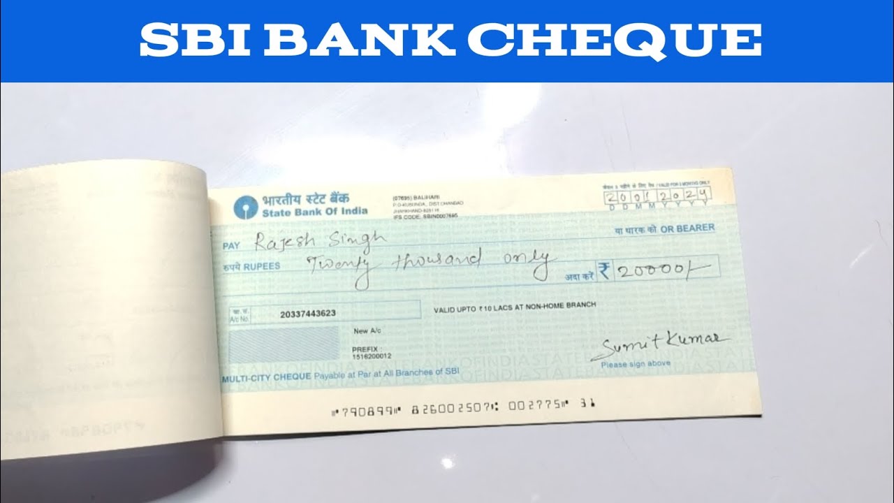 Sbi bank cheque kaise bhare | How to fill up sbi bank cheque | Sbi ...
