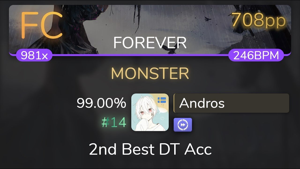 [Live] Andros | Reol - MONSTER [FOREVER] +DT 99.00% | 1st try {#14 ...