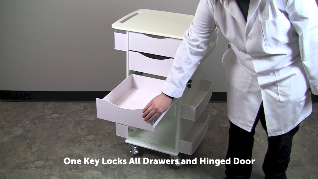 TrippNT 51352 White Locking Polyethylene Core DX Cart with Hinged Door ...