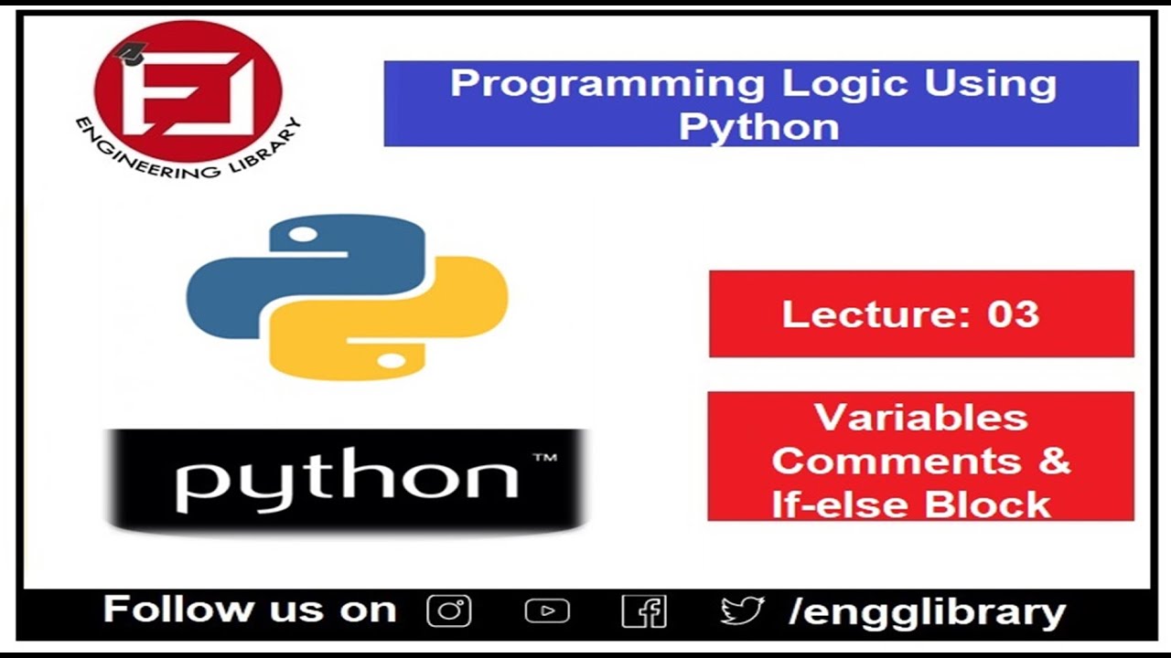Lec 3 Variablescomments And If Else Block Programming Logic Using