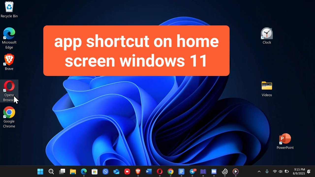app shortcut on home screen windows 11 - YouTube