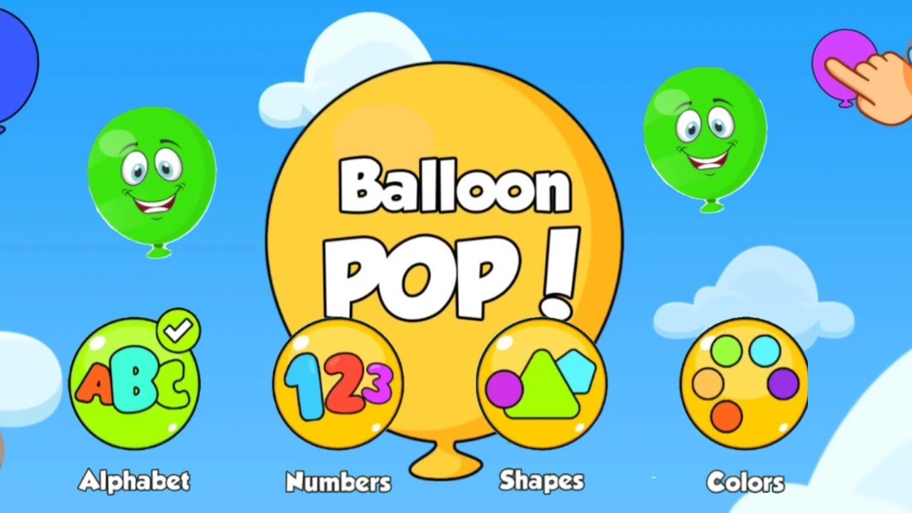 Balloon Pop Gameplay || Learn Alphabet, Numbers, Colors & Shapes ...
