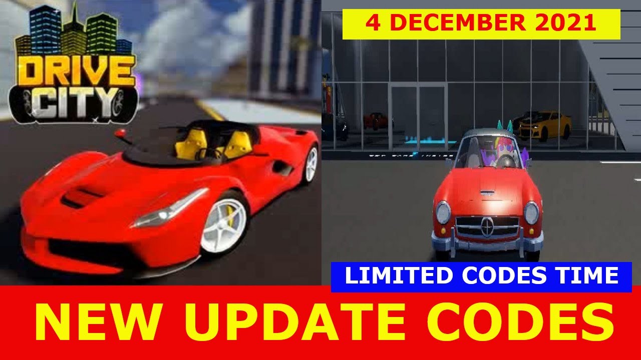 NEW UPDATE CODES [4 NEW CARS] Drive City ROBLOX | December 4, 2021 ...