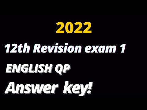 12th english question paper answer key | revision exam 1 | 2022 | pdf ...