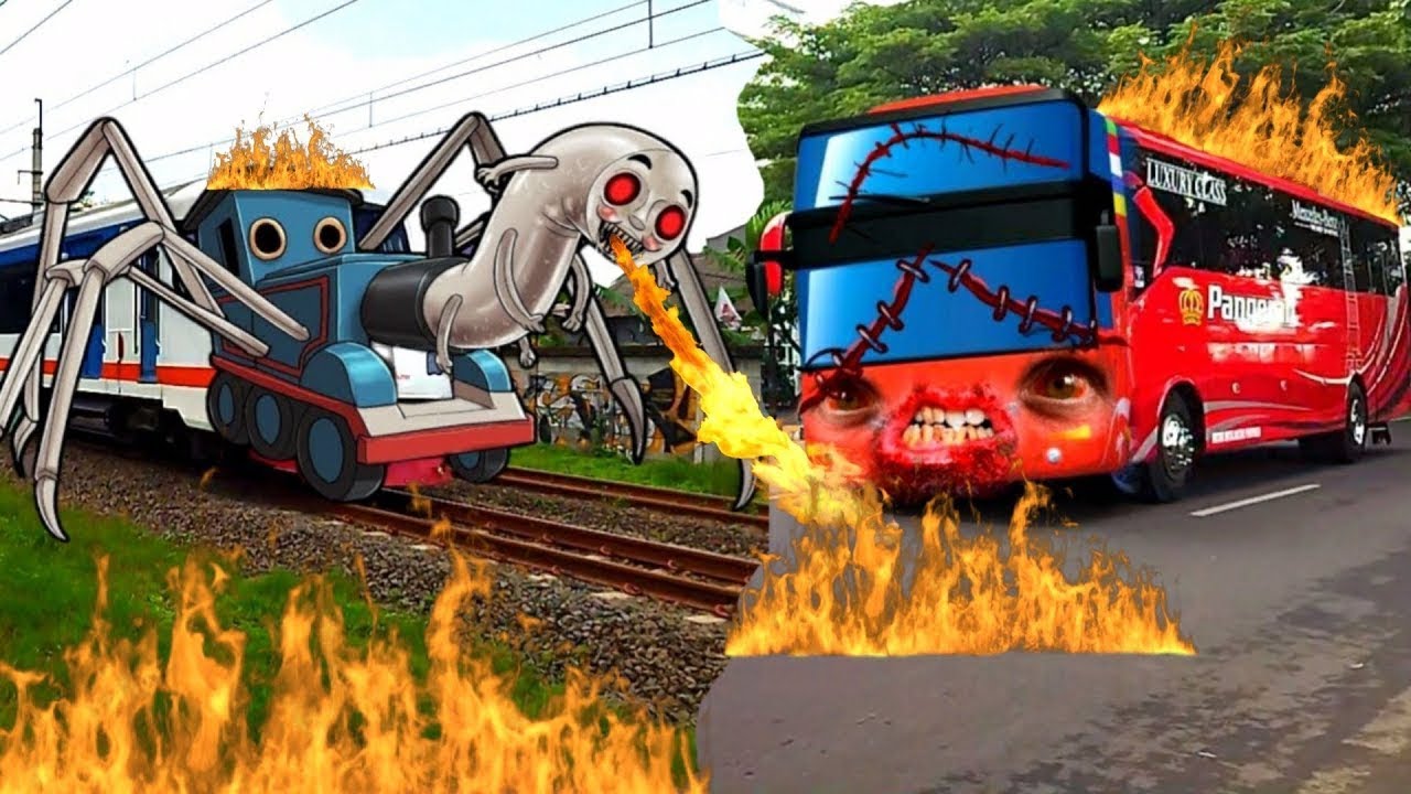 Kereta Api Thomas Spider VS Bis Telolet Cito - YouTube