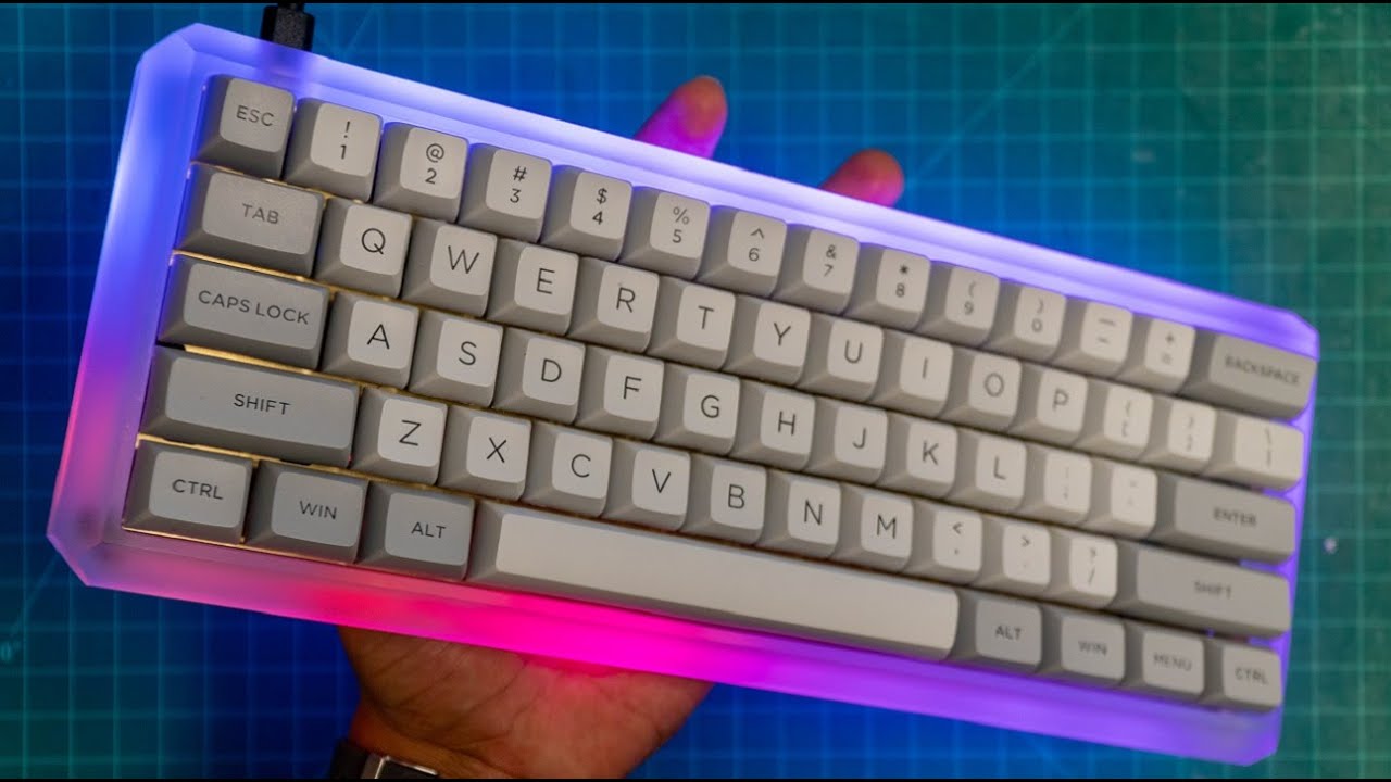 5 Degree Acrylic 60% Keyboard with Novel Key Creams - YouTube