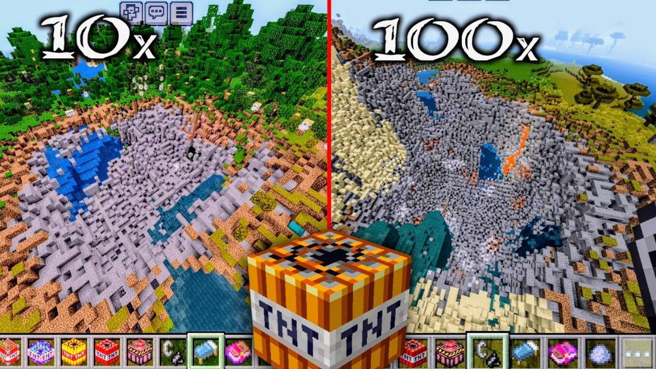 Minecraft TNT Blast 💥 | 10x vs 100x TNT Explosion Test - YouTube