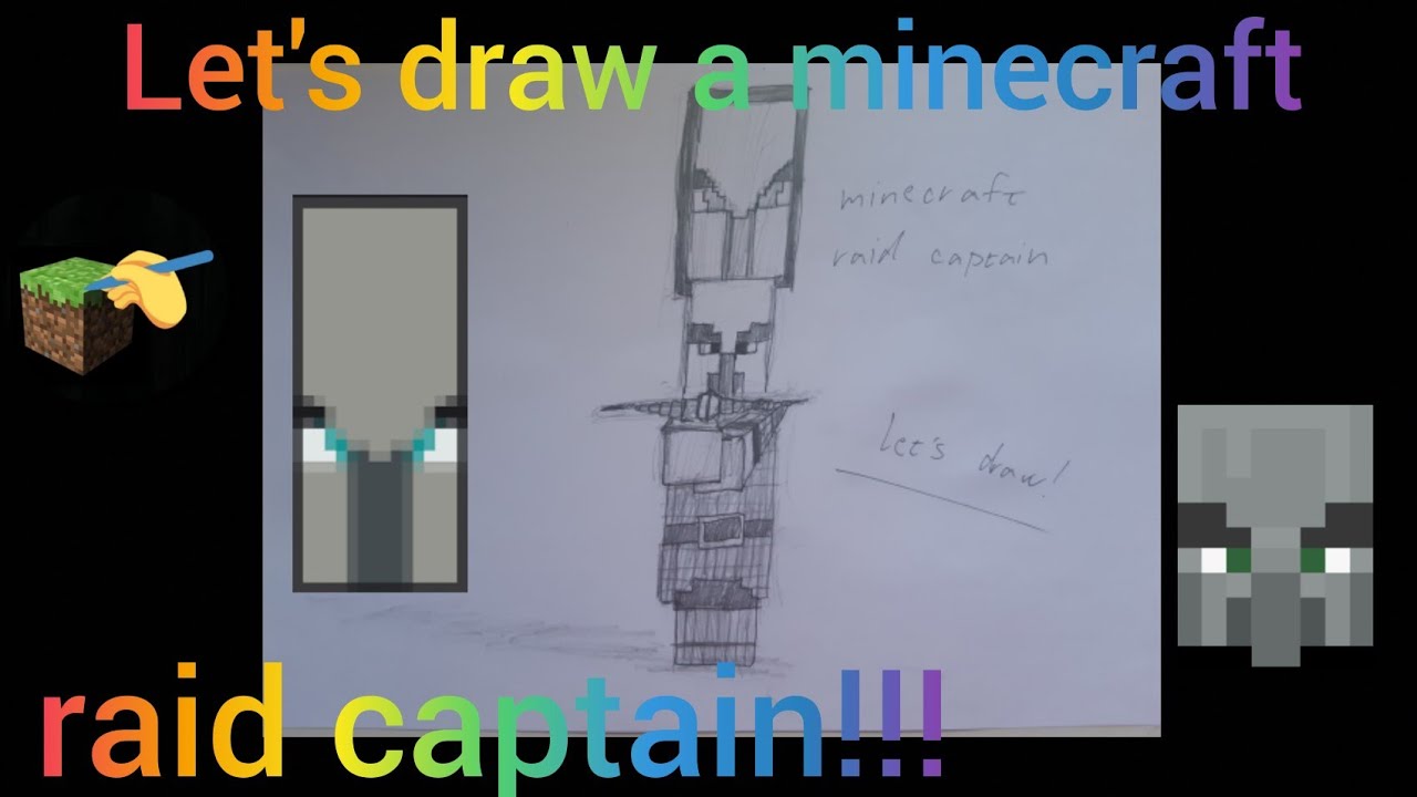 How to draw minecraft raid captain - YouTube