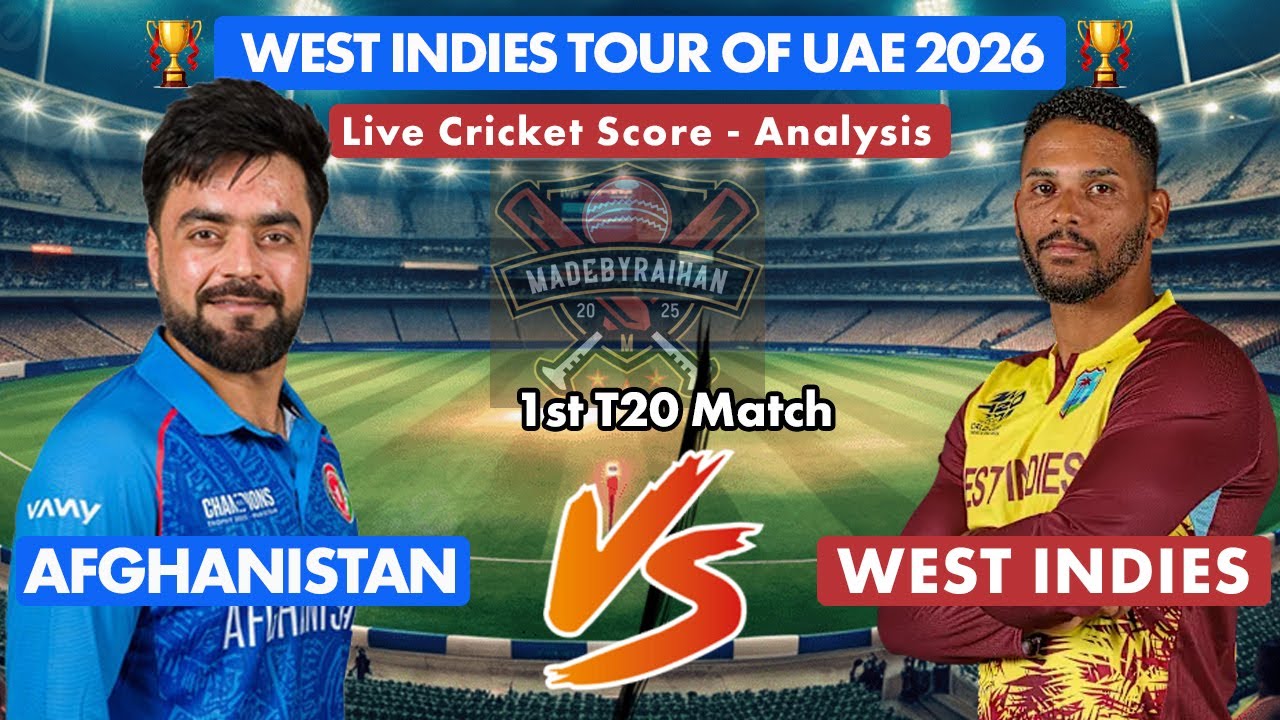 Afghanistan VS West Indies | WI vs AFG 1st T20 | 20th Jan 2026 | Ball ...