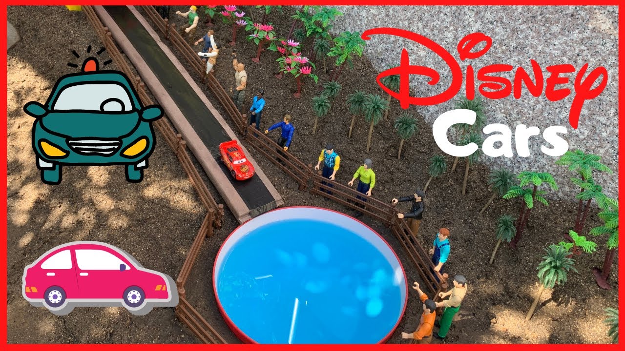 Disney Cars Fun Slide and Water Playing | Fun Video for Kids - YouTube