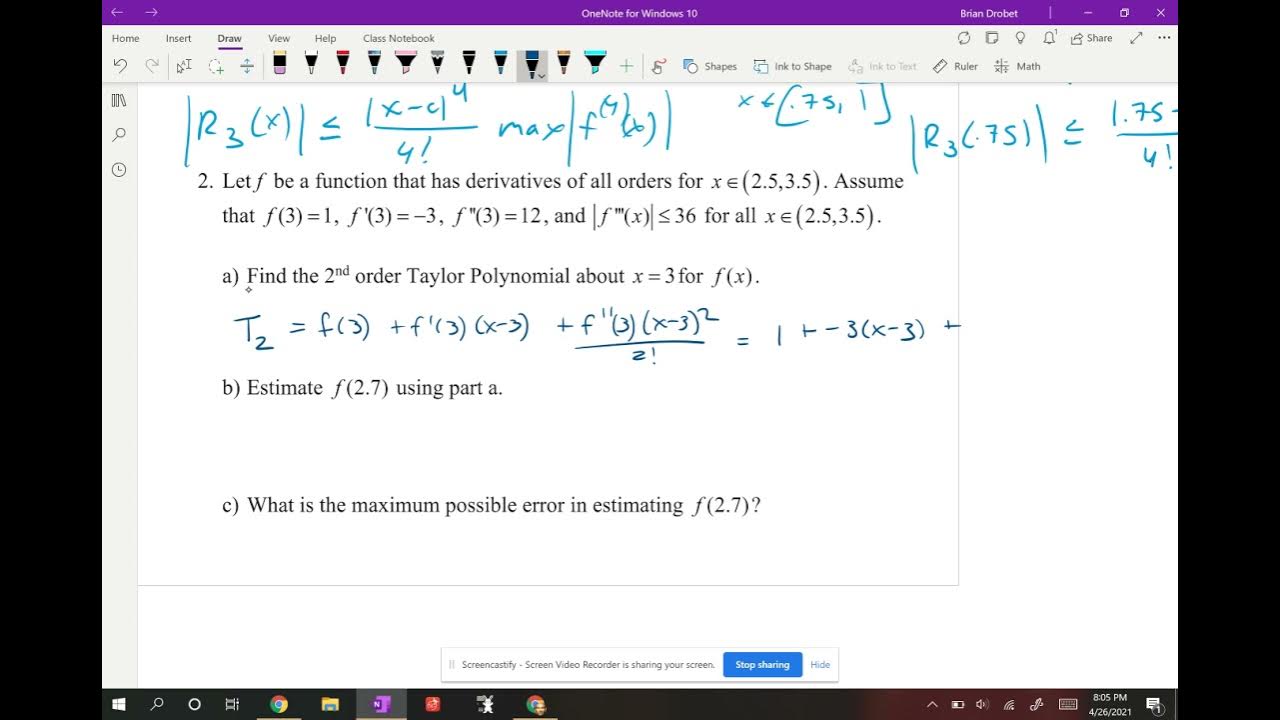 AP Calc Lagrange Error Bound part 3 - YouTube