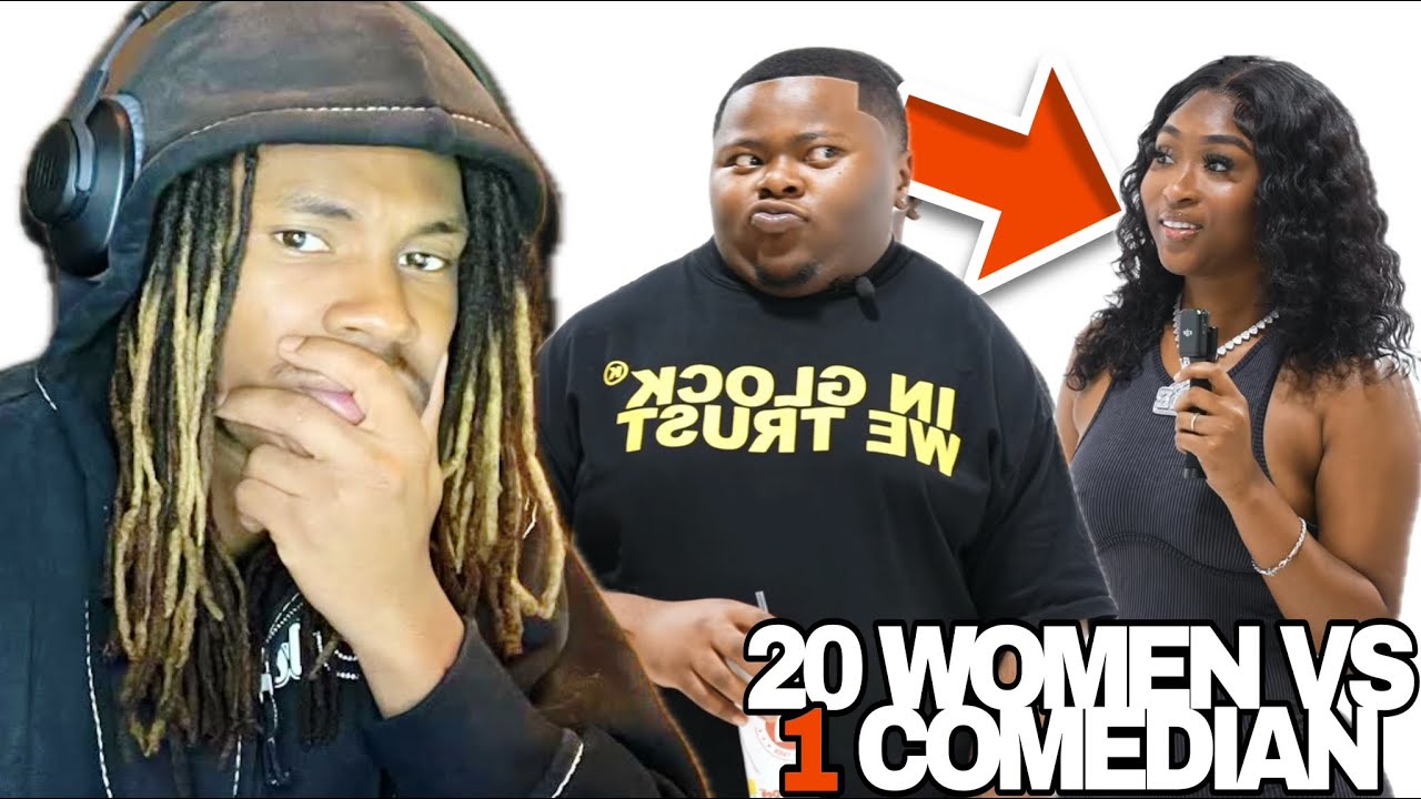 |THIS 20 V 1 IS HISTORICALY HILARIOUS| 20 WOMEN VS 1 COMEDIAN: NO NECK JAYY| (REACTION) - YouTube