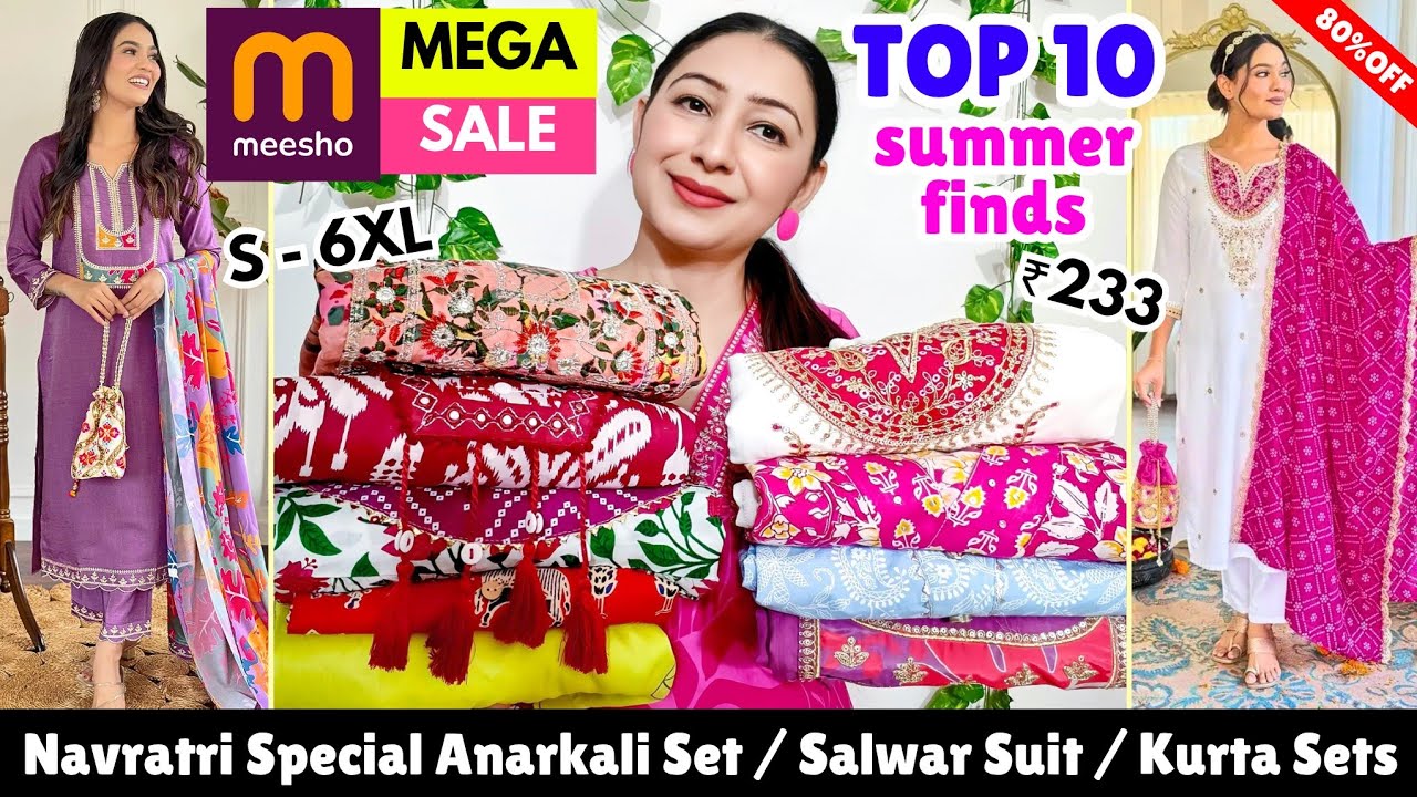 Meesho 💕 Navratri Special Kurti / Kurta Set Haul start ₹233 💕 Anarkali ...