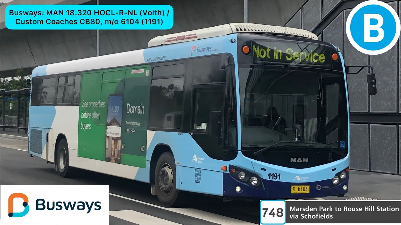 Busways: MAN 18.320 HOCL-R-NL (Voith) / Custom Coaches CB80, m/o 6104 ...