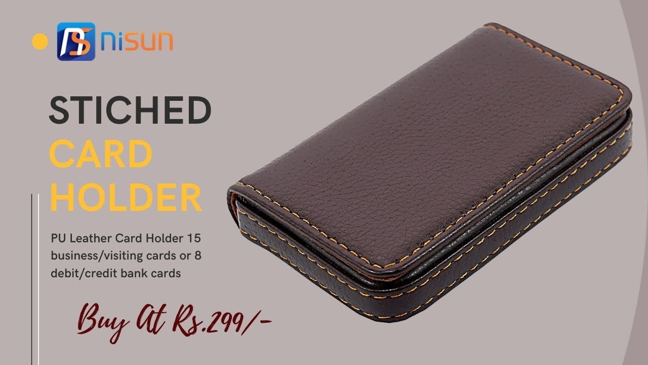 NISUN Leather Pocket Sized Business/Credit/ATM Card Holder case Wallet ...