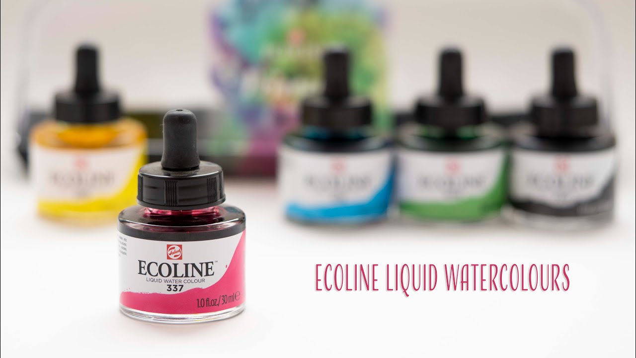 Ecoline Liquid Watercolours Swatch - Primary Colours - YouTube