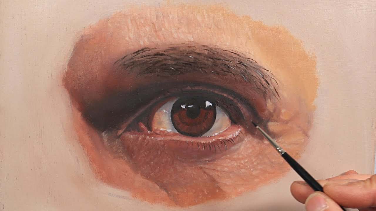 How to Paint a realistic Eye with oil or acrylic - YouTube