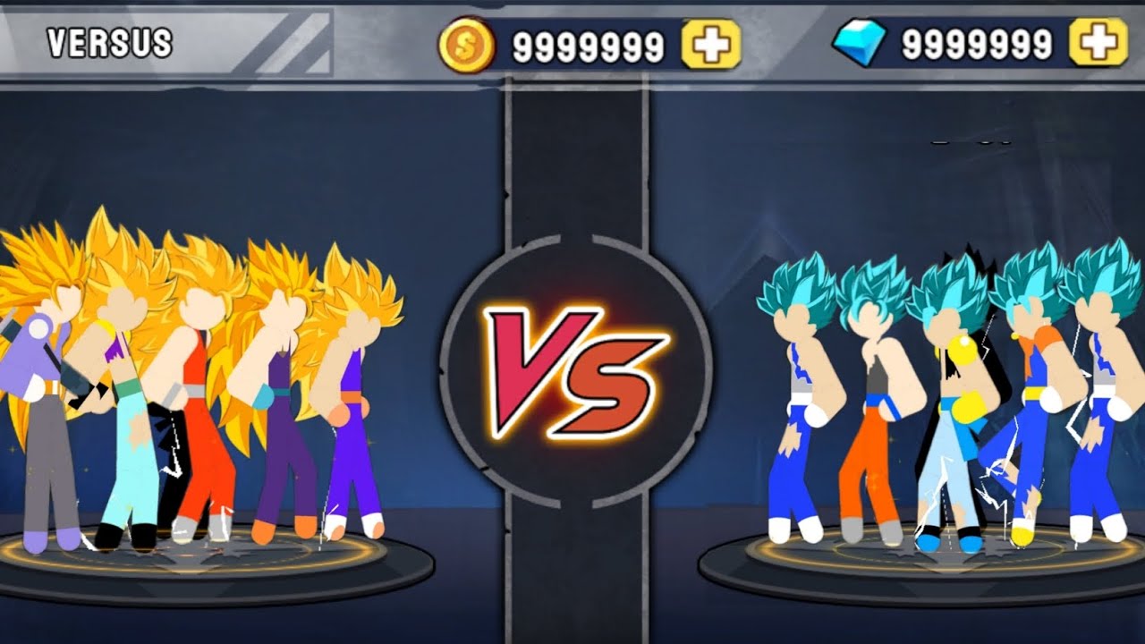 Stickman Warriors All SSJ3 Forms Vs SSJ Blue Forms! - YouTube