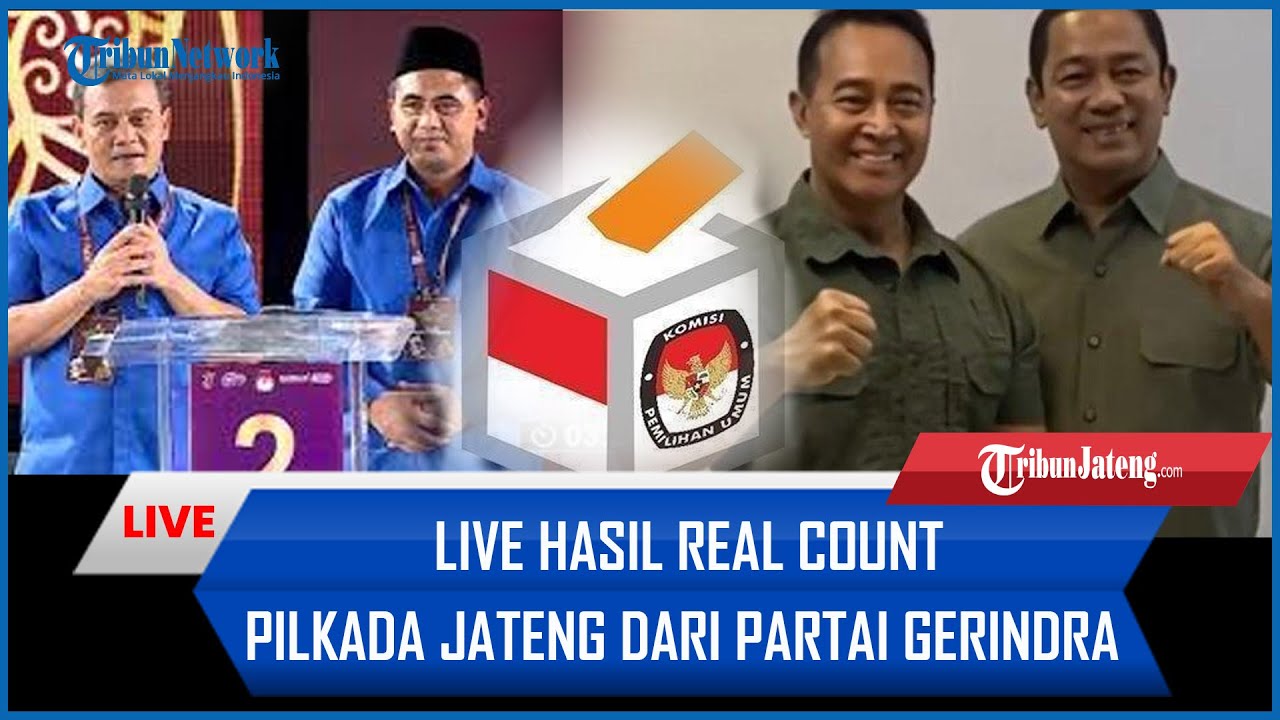 🔴 LIVE Hasil Real Count Pilkada Jateng dari Partai Gerindra - YouTube