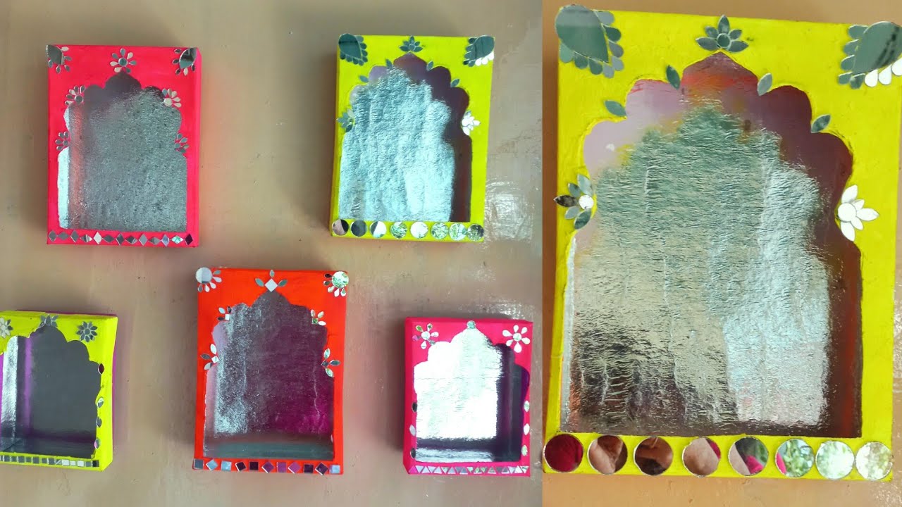 diy jharokha wall decor|jharokha from card board|jharokha painting art ...