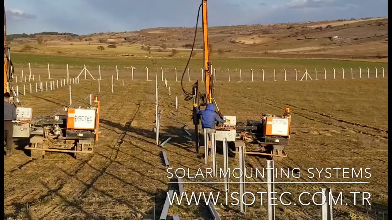 GAYK HRE 3000 Solar Pile Driver. ISOTEC SOLAR MOUNTING SYSTEMS - YouTube