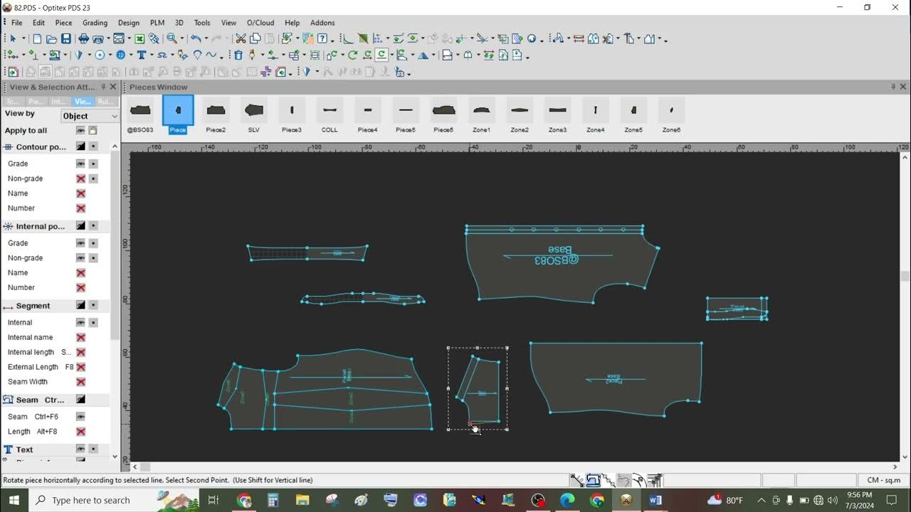 PDS 23/23.2#OPTITEX TOOLS Rotate selected line Horizontally Learn how to use OPTITEX tools - YouTube