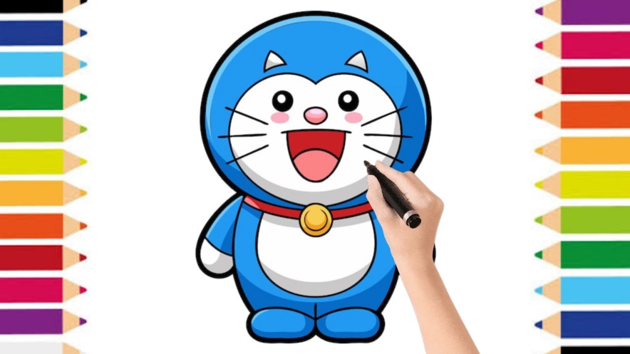 How to draw a simple and easy doraemon, simple doraemon for kids| - YouTube