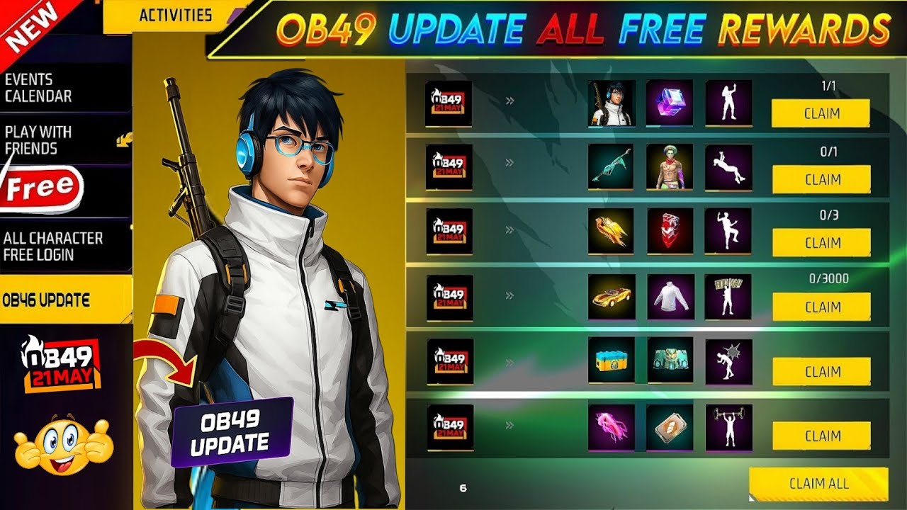 OB49 আপডেট পেশাল ফ্রিতে পাবে 💥😍 free fire OB49 update special free ...
