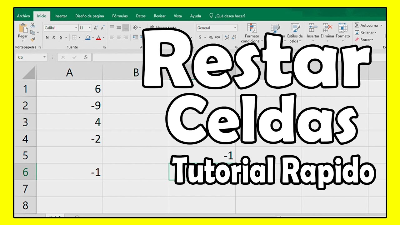 Como Restar Celdas de Excel paso a paso para Principiantes - YouTube