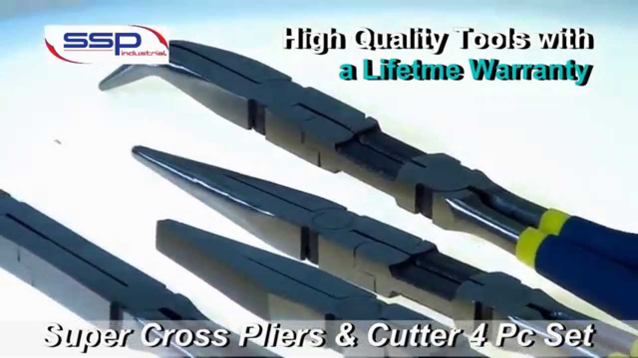 Super Cross Pliers & Cutter 4 PC Set - YouTube