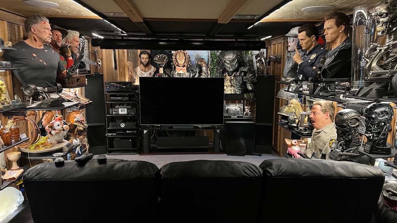 Home Theater Room Tour 2024, Terminator, Predator, BTTF, Star Wars ...