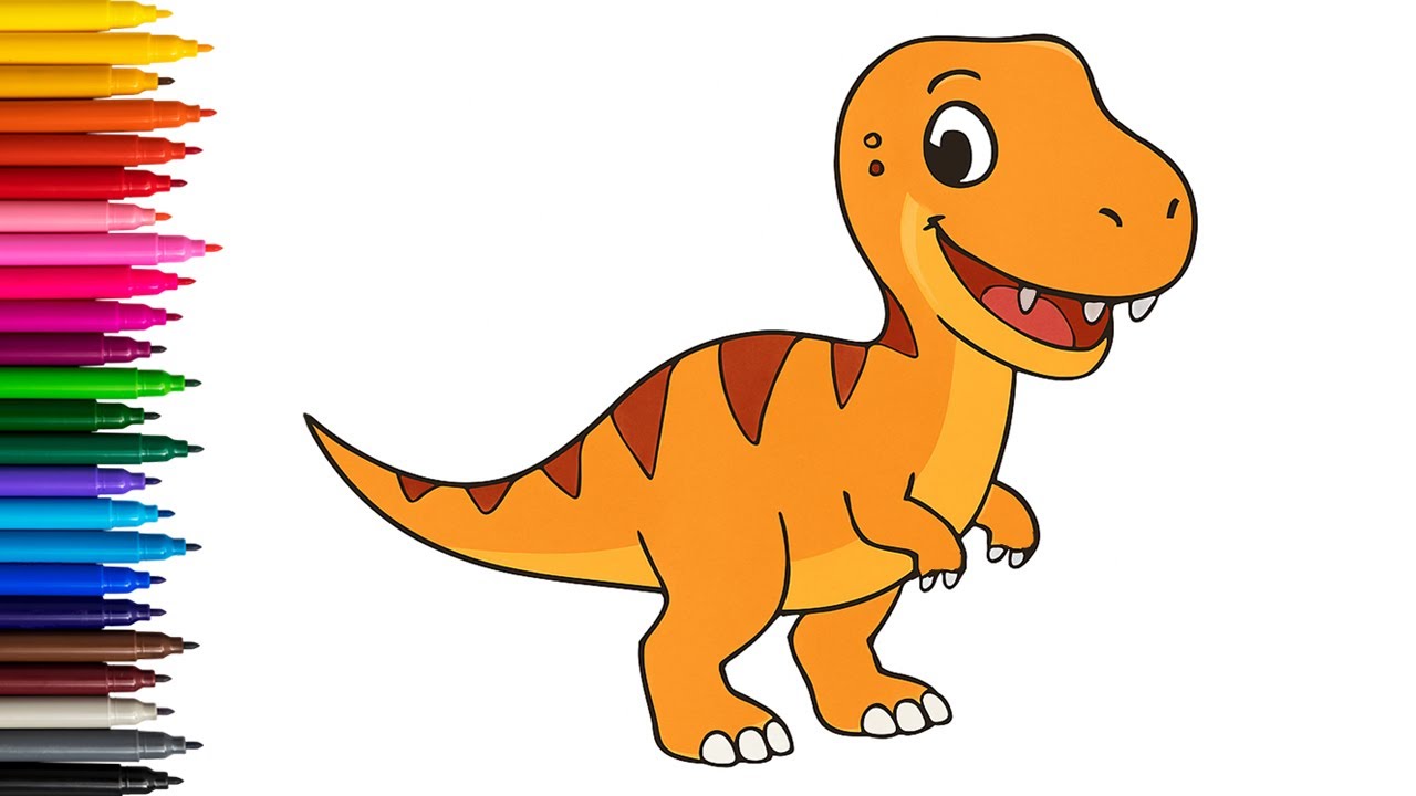 How to Draw a Dinosaur T-Rex 🦖| Step by step for Kids - YouTube