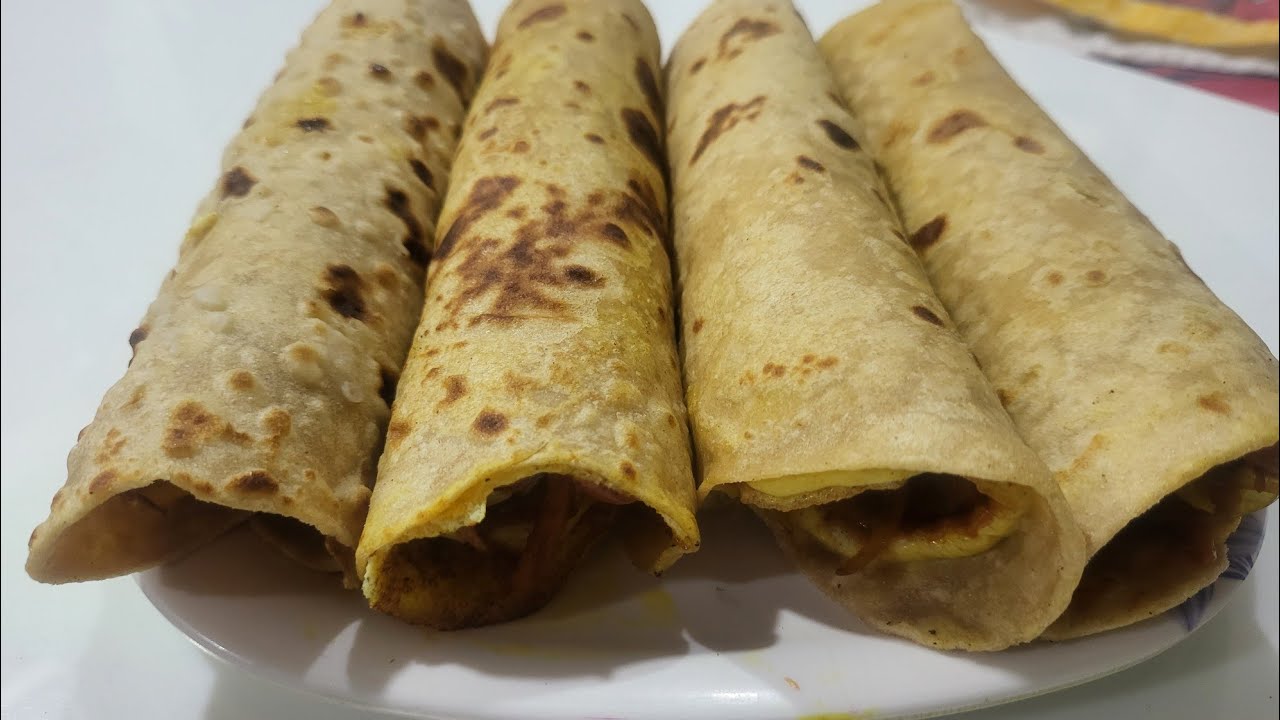 Making of Chapati egg rolls#veg Frankie #lunch box recipe for kids ...