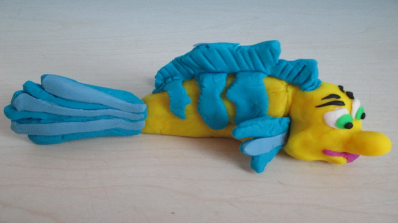 Make Cute Disney Flounder Fish with Play Doh-Pâte à Modeler 3D Modeling ...