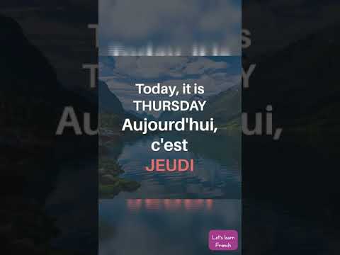 How to say Thursday in French #weekdaysinfrench #frenchvocabulaire # ...