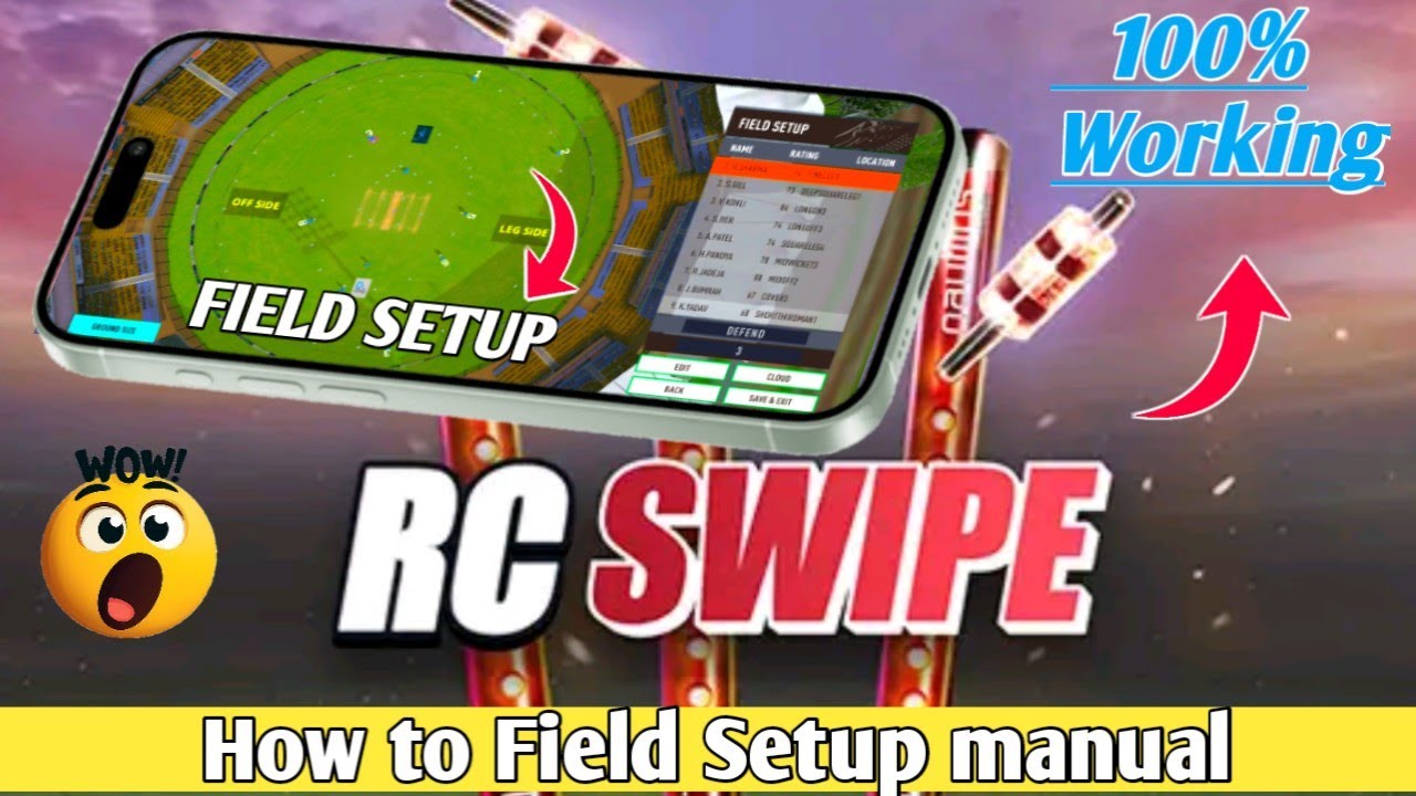 Real Cricket Swipe field setup | How to field setup in RC Swipe - YouTube