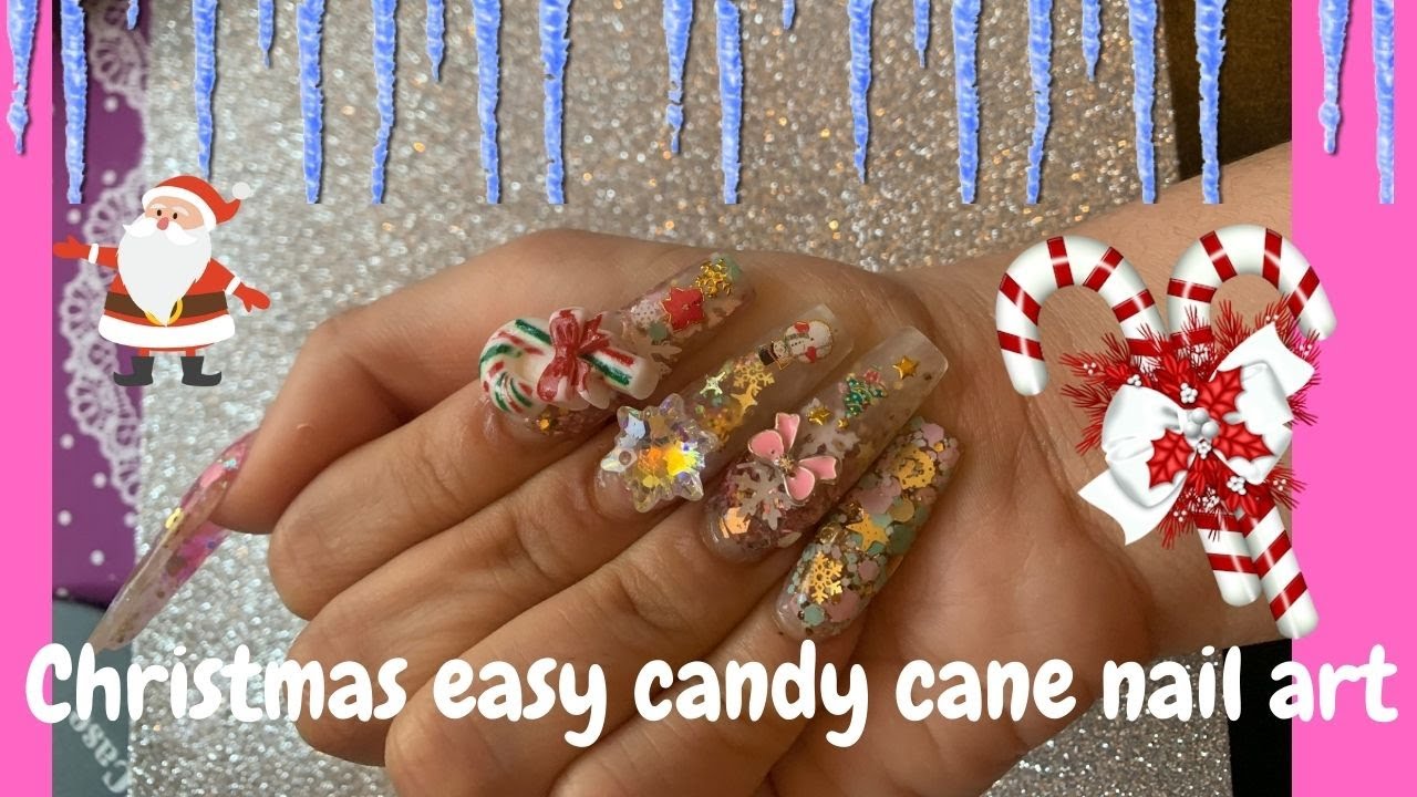 icicle cracked ice nails with base gel and acrylic/ winter nail art ...
