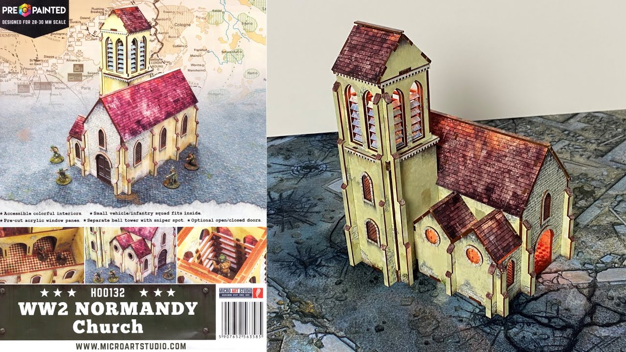 Micro Art Studio - WW2 Normandy Church - YouTube