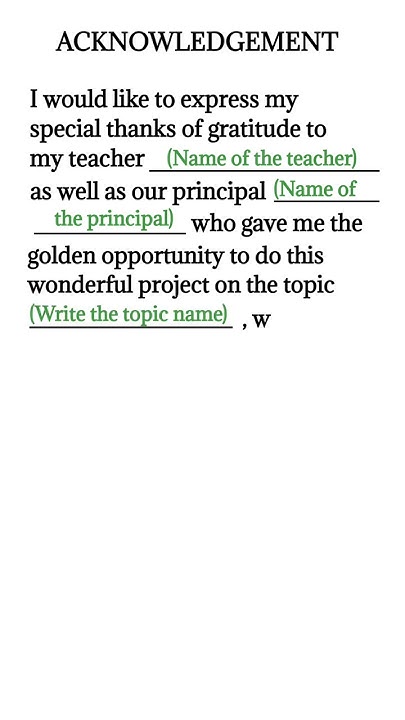 how to write acknowledgement for school project | how to write ...