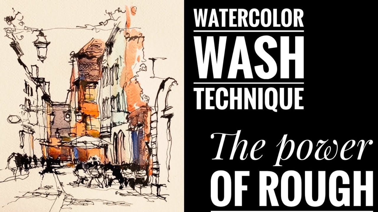 Watercolor wash technique/ Urban sketching tutorial(6) - YouTube