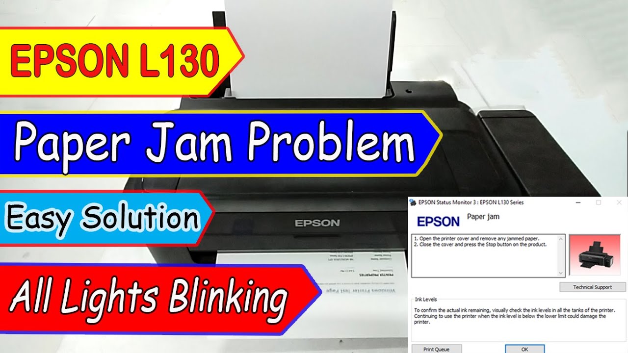 Epson L130 All Lights Blinking Or Paper Jam Problem Solution epson-l130-all-lights-blinking-or-paper-jam-problem-solution
